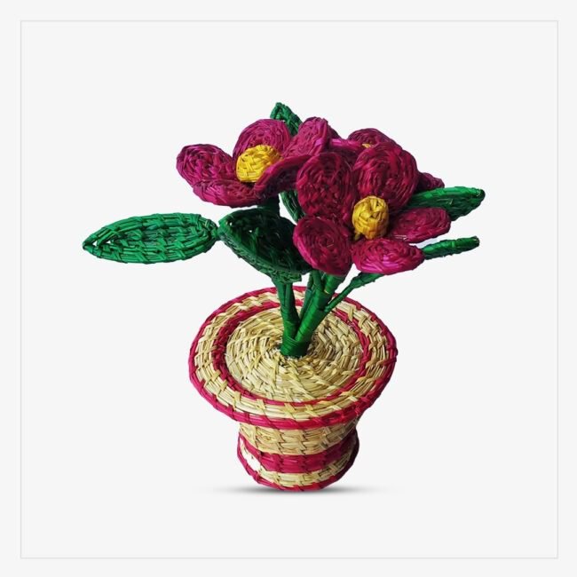 Sikki Art - Handcrafted-Sikki-grass-Flower-Vase - Indyhaat