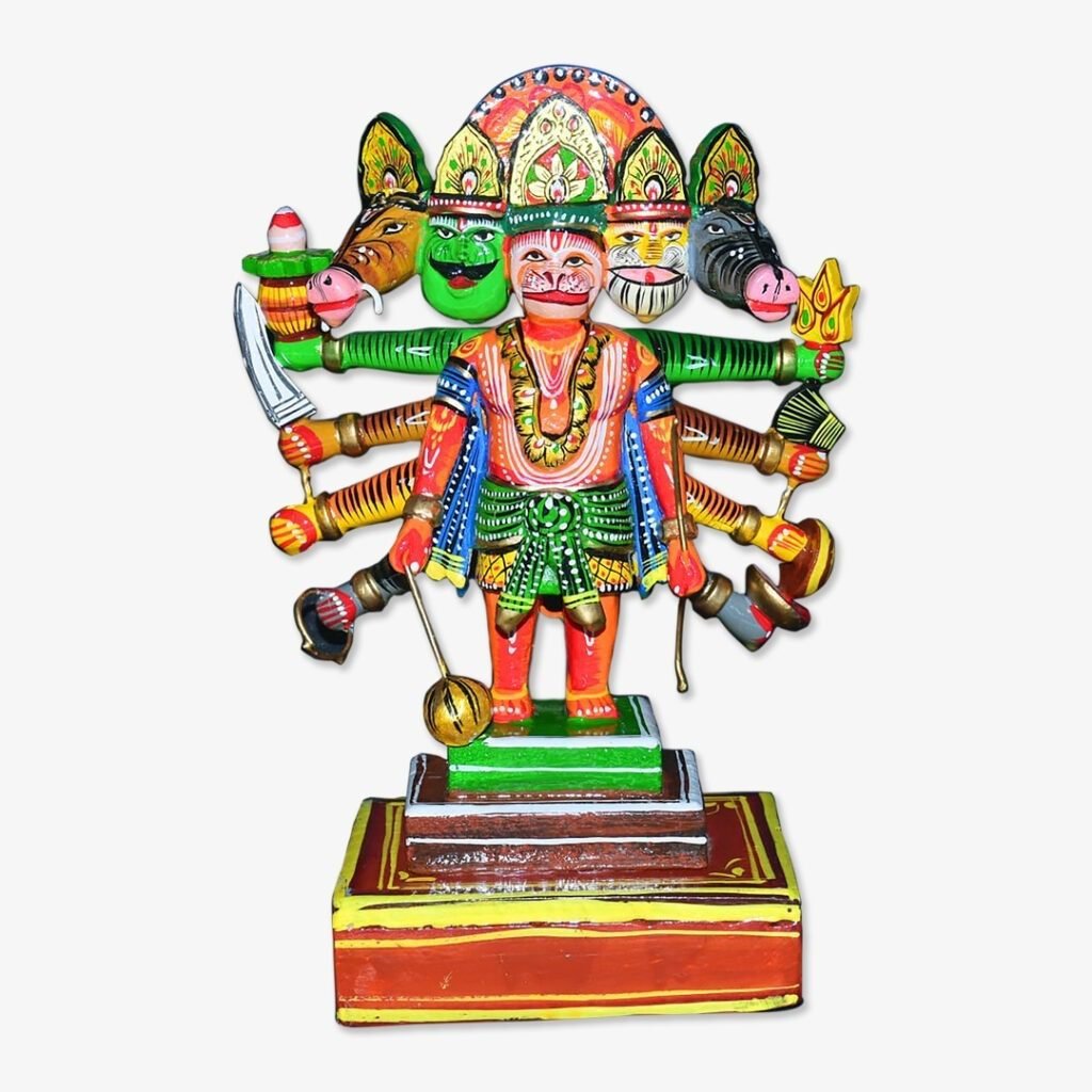 Varanasi Wooden Craft Panch-Mukhi Hanuman Ji - Indyhaat