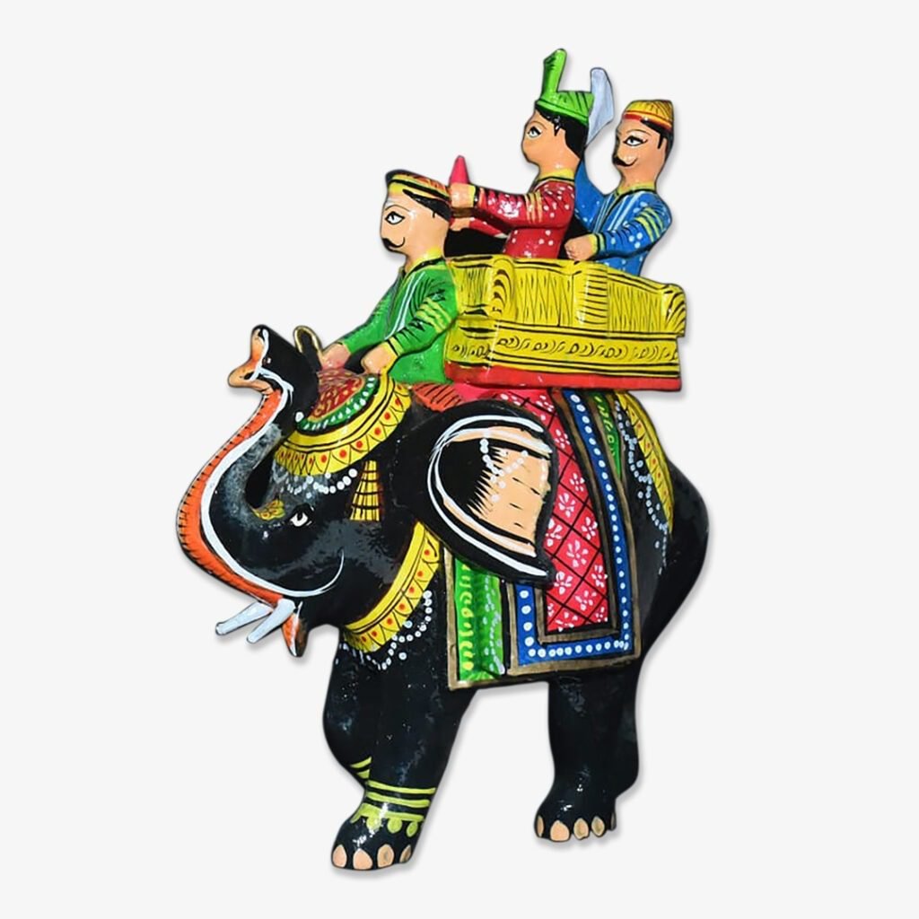 Varanasi Wooden Craft Rajasthani Hathi (Toy) - Indyhaat