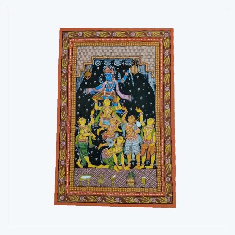 Orissa Pattachitra Krishna Makhan Chor Painting - Indyhaat