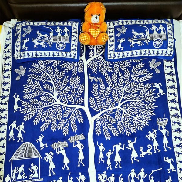 Pilkhuwa Hand Block Print Textile Large Tree and Rural Life Art Design ...